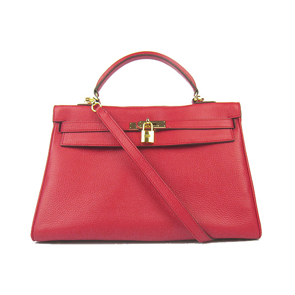 ID.19780|kelly-32-red-gold|HERMES-kelly-32-red-gold 經典金扣32cm凱莉包