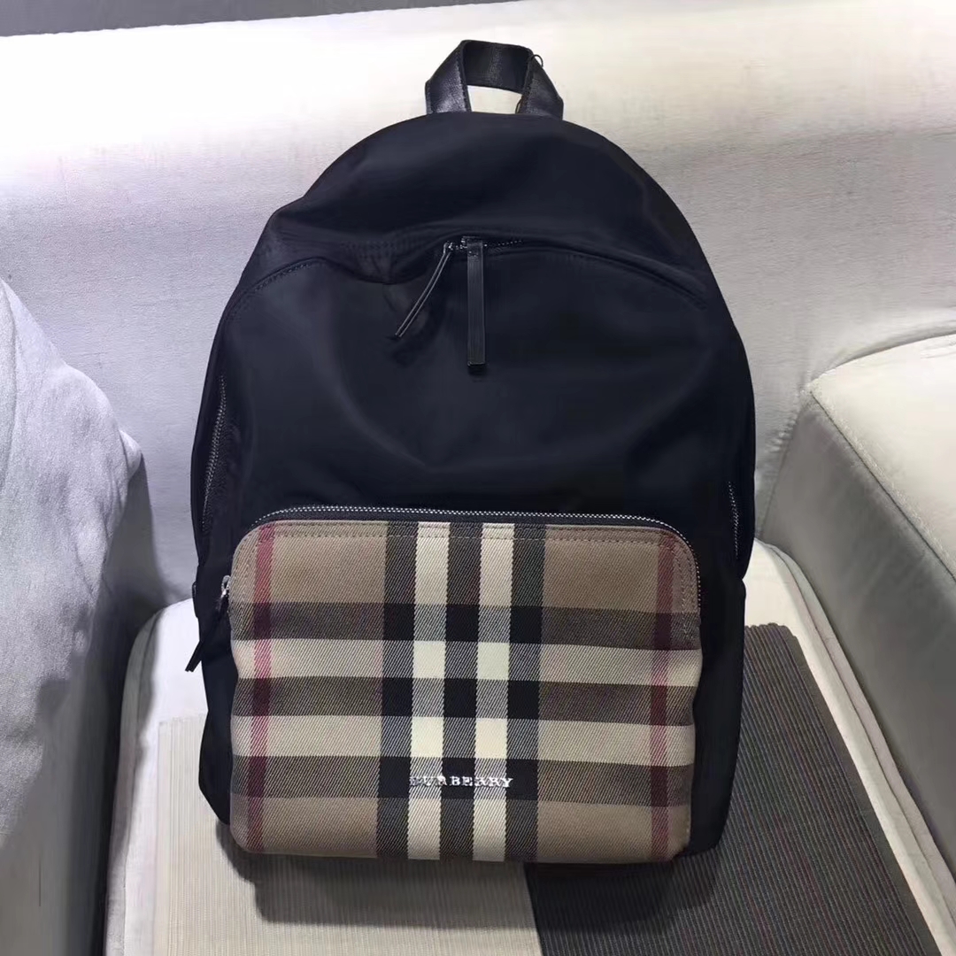 BURBERRY基本格紋設計後背包 簡單有型