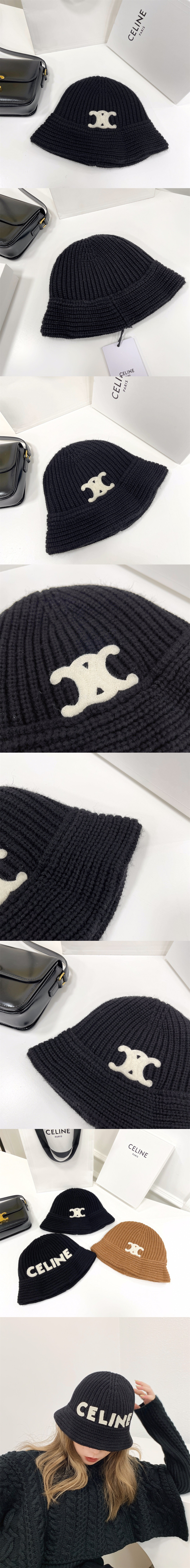 ID.188657|Hat-21110201-bla-L|Celine原版毛絨漁夫帽 網紅最愛